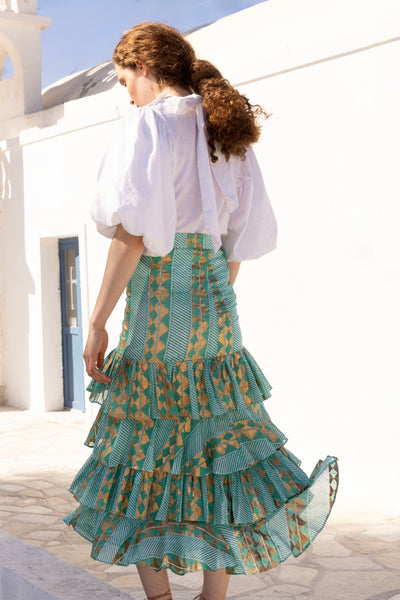 Ruffle Maxi Skirt- Ascot Teal – OLIPHANTDESIGN