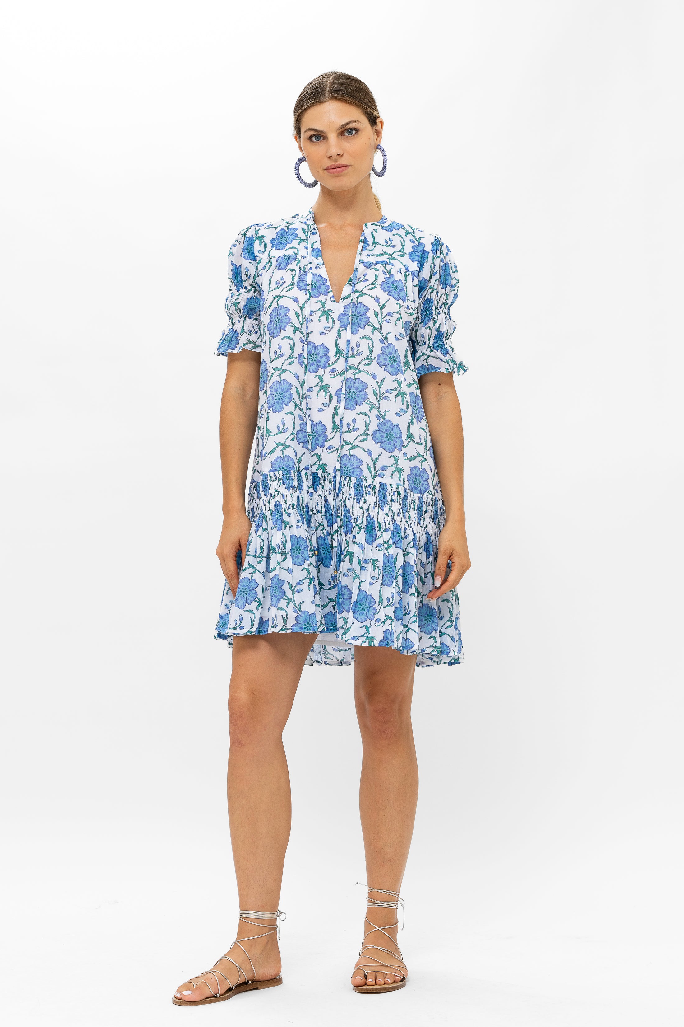 Smocked Drop Mini- Poppy Blue