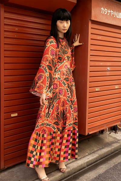 Balloon Waisted Maxi- Positano Red – OLIPHANTDESIGN