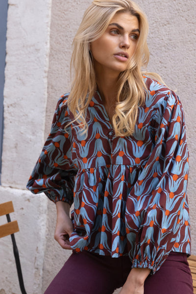 Mandarin Balloon Top- Tulip Orange – OLIPHANTDESIGN